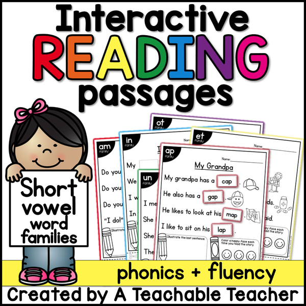 Interactive Reading Passages - Short Vowel Word Families – A Teachable ...