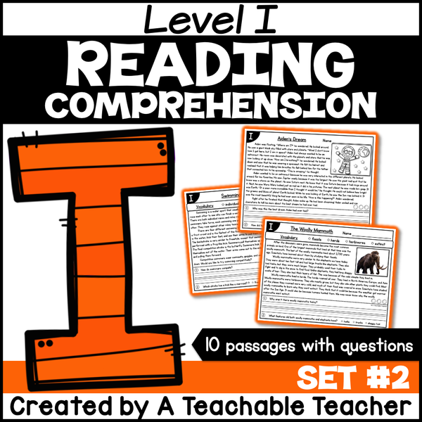 Level I Reading Comprehension Passages and Questions - Set Two – A ...