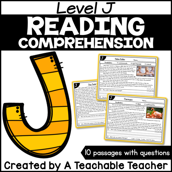 Level J Reading Comprehension Passages and Questions – A Teachable Teacher