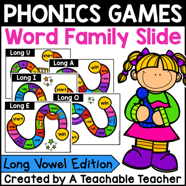 Phonics Word Family Slide Game - Long Vowel Edition – A Teachable Teacher
