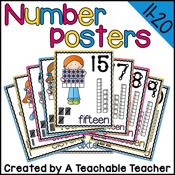 Number Posters - 11-20 – A Teachable Teacher