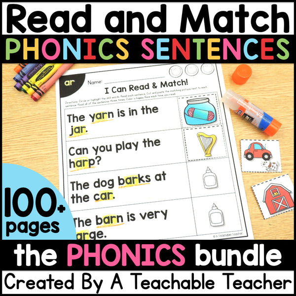 Read and Match Phonics Sentences- The BUNDLE – A Teachable Teacher