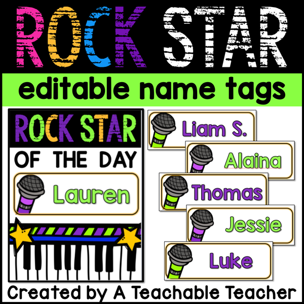 Editable Rockstar of the Day – A Teachable Teacher