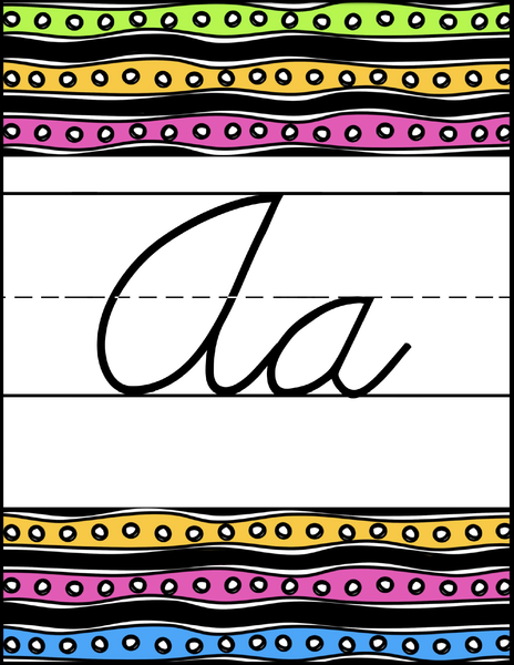 Bright Cursive Alphabet Posters – A Teachable Teacher