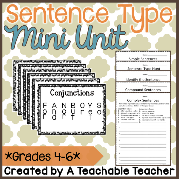 Sentence Type Mini Unit – A Teachable Teacher