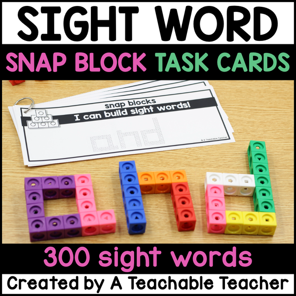 High Frequency Word Snap Block Task Cards - 300 High Frequency Words ...