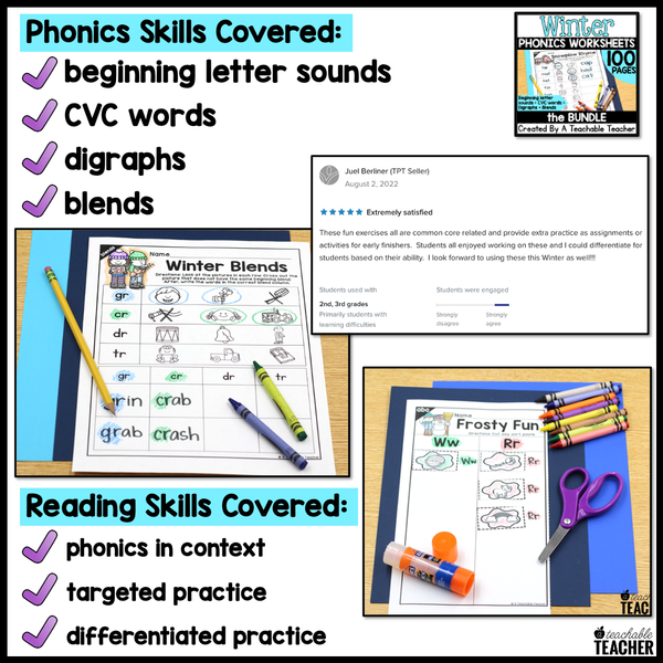Winter Phonics Bundle- NO PREP – A Teachable Teacher