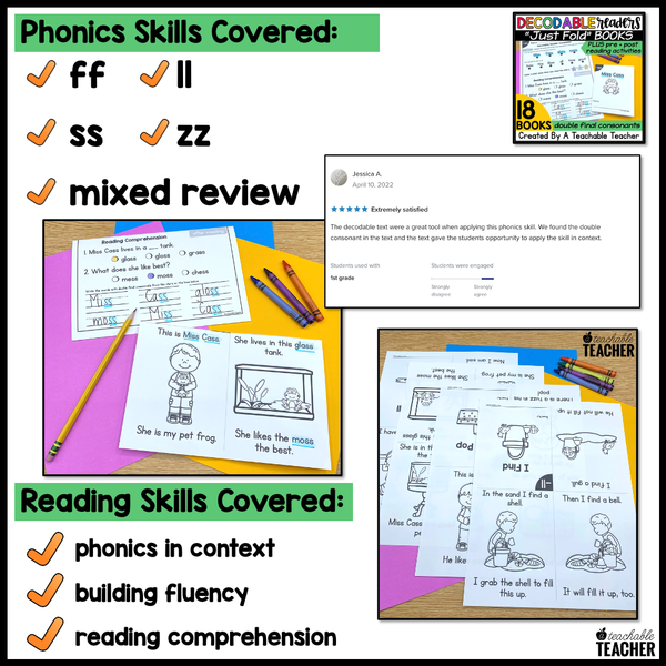 Double Final Consonants Decodable Readers – A Teachable Teacher