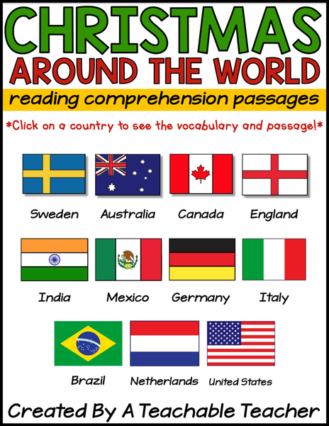 Christmas Holidays Around the World Reading Passages – A Teachable Teacher