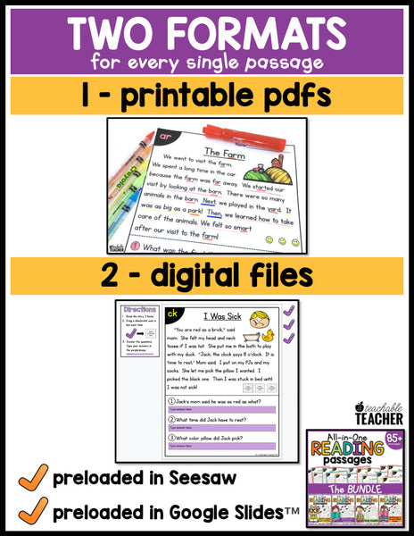All-in-One Reading Passages- The BUNDLE – A Teachable Teacher