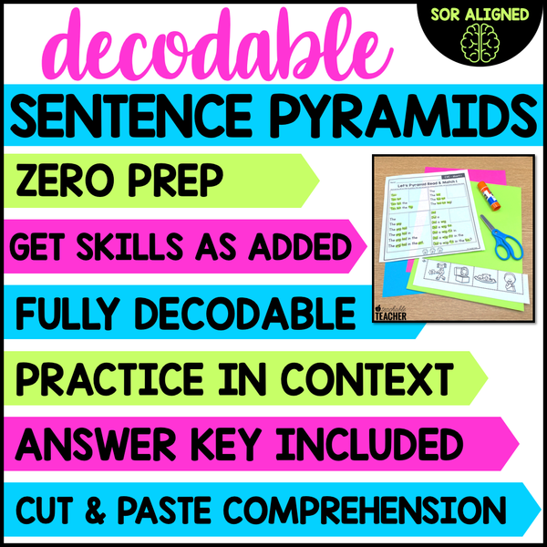 Decodable Sentence Pyramids- The BUNDLE – A Teachable Teacher