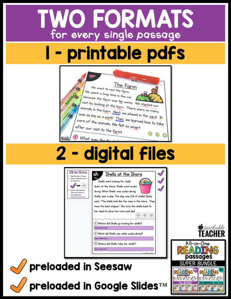 All-in-One Reading Passages SUPER BUNDLE – A Teachable Teacher