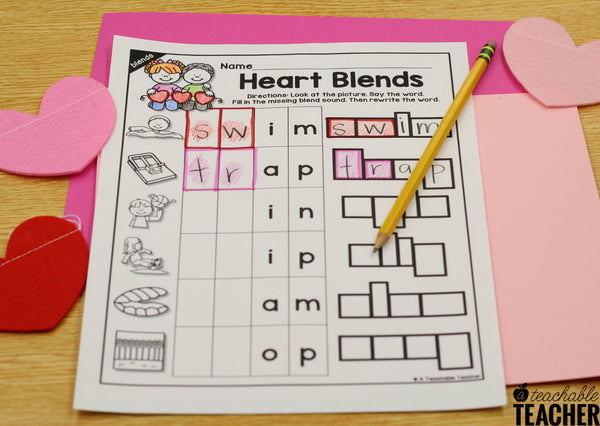 Valentine's Day Blends Activities- NO PREP Phonics Worksheets – A ...