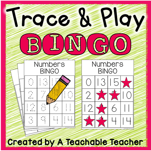 Trace and Play Bingo - Numbers 0-15 – A Teachable Teacher