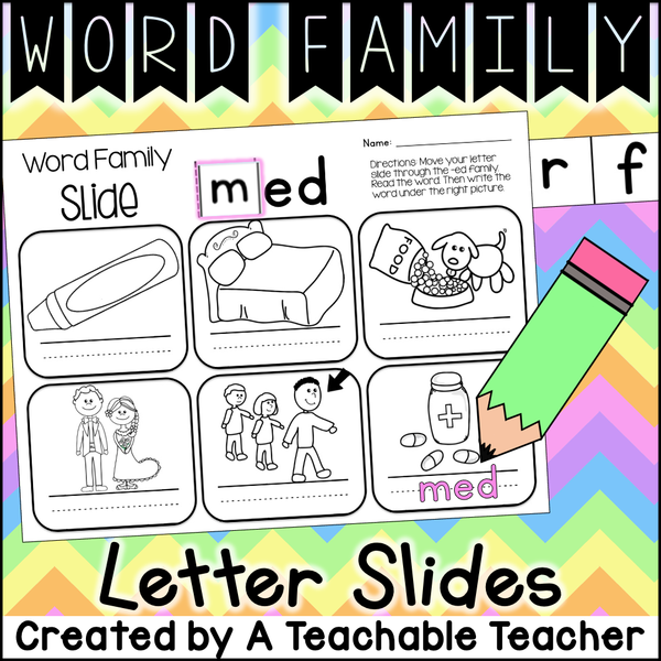 Word Family Letter Slides - CVC Edition – A Teachable Teacher