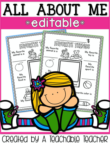 Editable All About Me – A Teachable Teacher