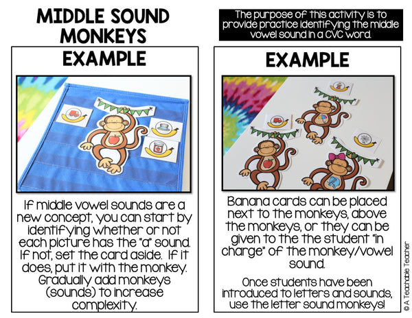 Middle Sound Monkeys - A Phonemic Awareness Game – A Teachable Teacher