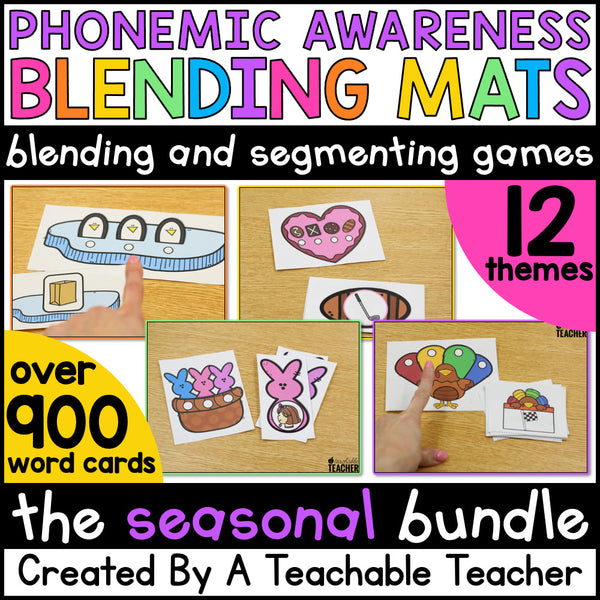 Phonemic Awareness Games Blending & Segmenting Mats - The BUNDLE – A ...