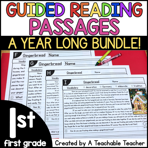 Guided Reading Passages Levels F-I- The Year Long BUNDLE – A Teachable ...