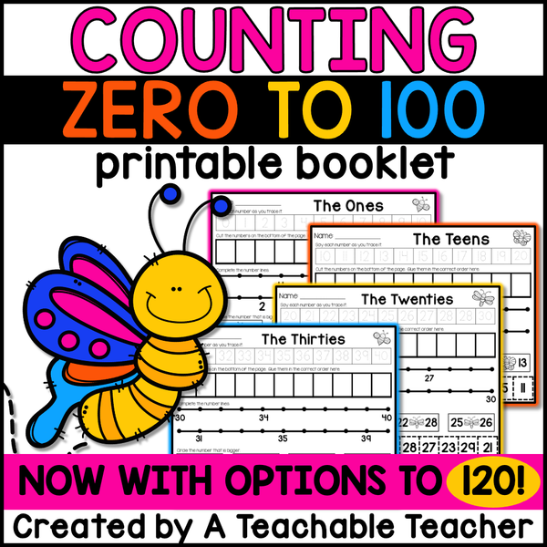 100th Day of School- Counting Zero to 120 Printable Booklet – A ...