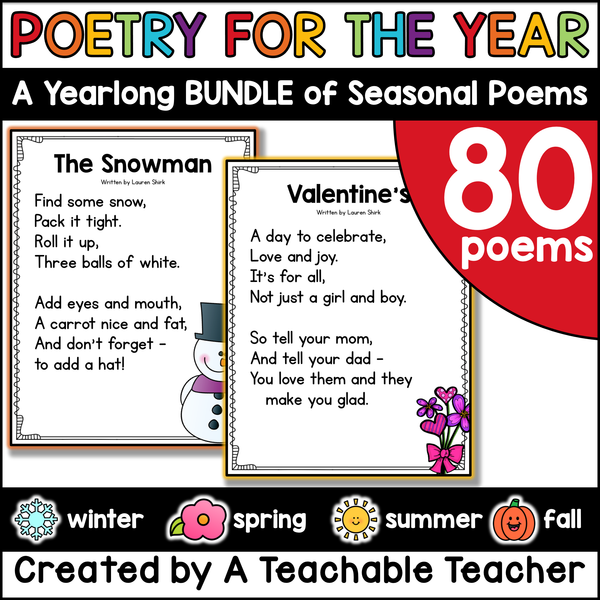 Poetry For The Year - The BUNDLE – A Teachable Teacher