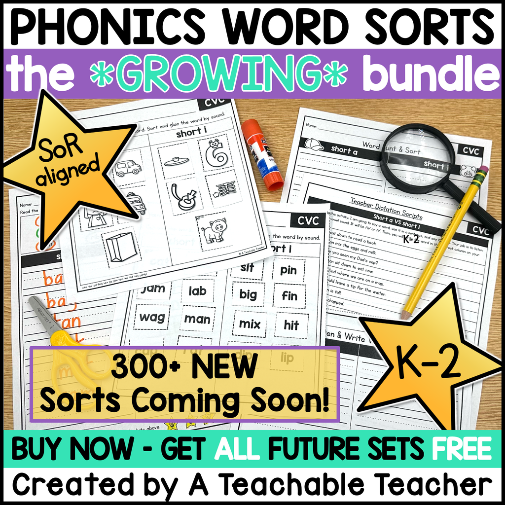 Phonics Word Sorts GROWING Bundle – A Teachable Teacher