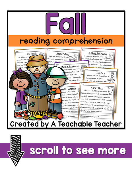 Fall Reading Comprehension – A Teachable Teacher