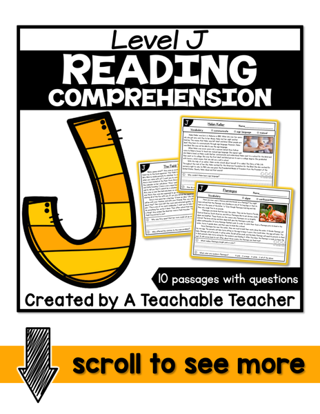 Level J Reading Comprehension Passages and Questions – A Teachable Teacher