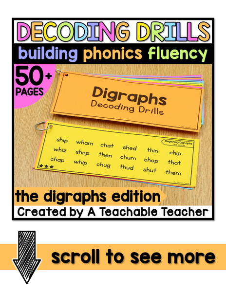 Decoding Drills for Building Phonics Fluency - The Digraphs Edition – A ...