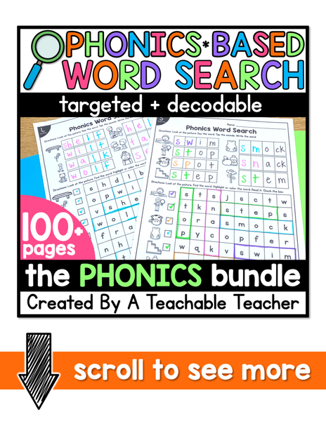 Phonics Word Search - The BUNDLE – A Teachable Teacher