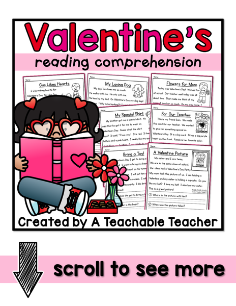 Valentine's Day Reading Comprehension – A Teachable Teacher