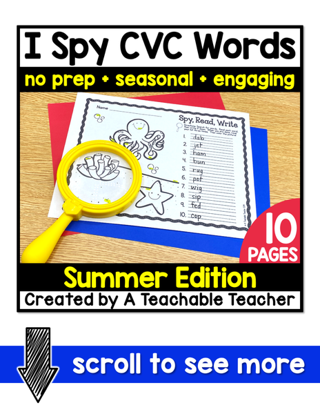 I Spy CVC Words - Summer Edition – A Teachable Teacher