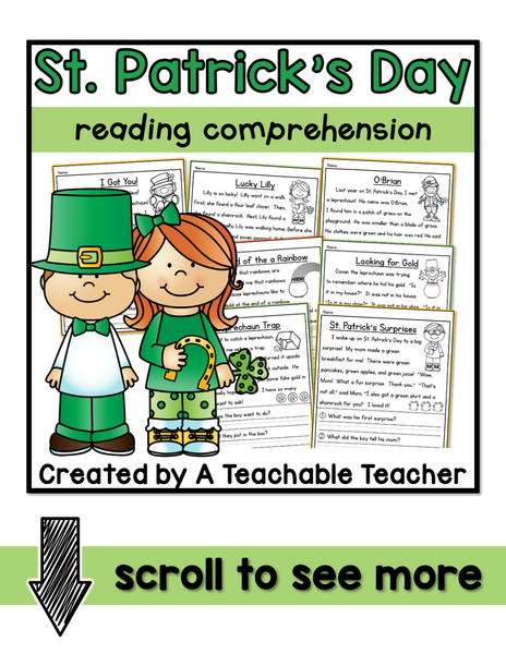St. Patrick's Day Reading Comprehension – A Teachable Teacher