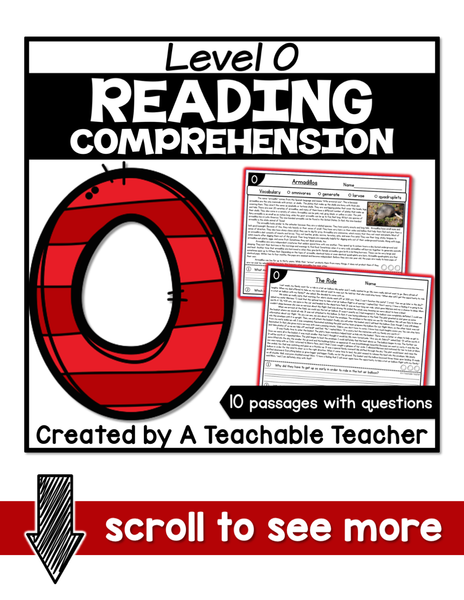 Level O Reading Comprehension Passages and Questions – A Teachable Teacher