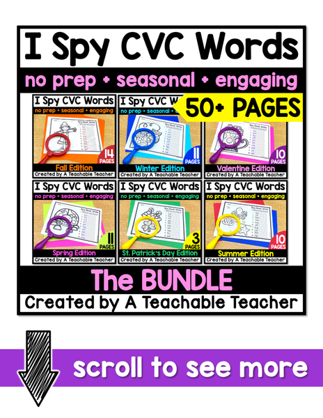 I Spy CVC Words - The BUNDLE (Through the Year) – A Teachable Teacher