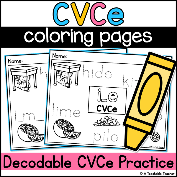 CVCe Coloring Pages – A Teachable Teacher