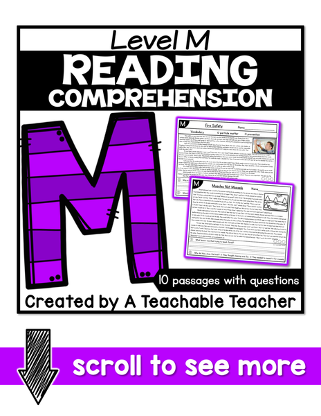 Level M Reading Comprehension Passages and Questions – A Teachable Teacher