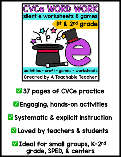 Magic E CVCe Mini Unit – A Teachable Teacher