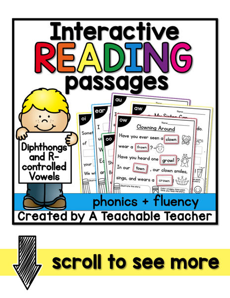 Interactive Reading Passages - Diphthongs and R-controlled Vowels – A ...