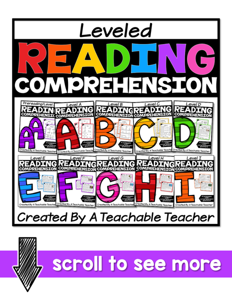 Leveled Reading Passages A-I BUNDLE – A Teachable Teacher