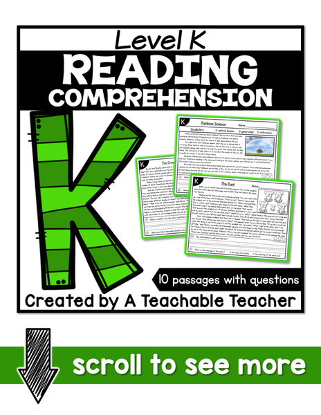 Level K Reading Comprehension Passages and Questions – A Teachable Teacher