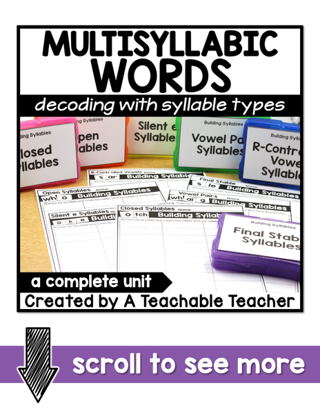 Multisyllabic Words - Decoding with Syllable Types – A Teachable Teacher