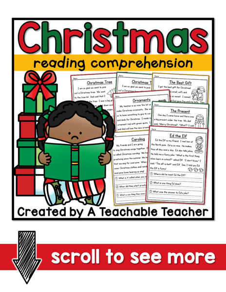 Christmas Reading Comprehension – A Teachable Teacher