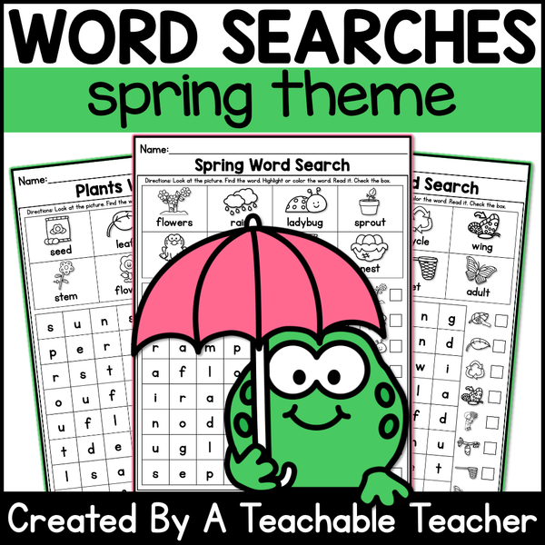 Spring Themed Word Searches – A Teachable Teacher