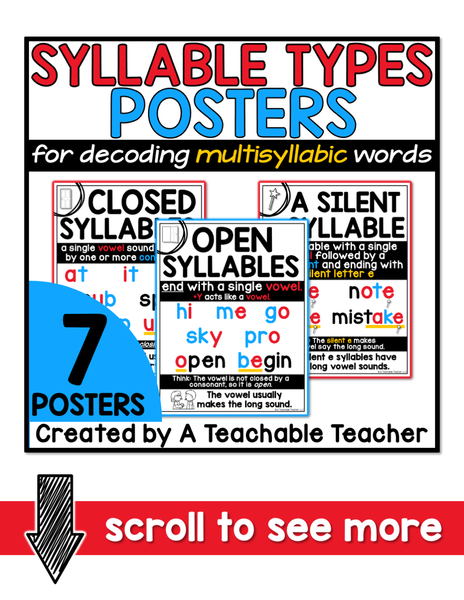 Decoding Multisyllabic Words Posters Teaching Practice – A Teachable ...