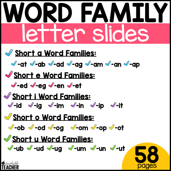Word Family Letter Slides - CVC Edition – A Teachable Teacher