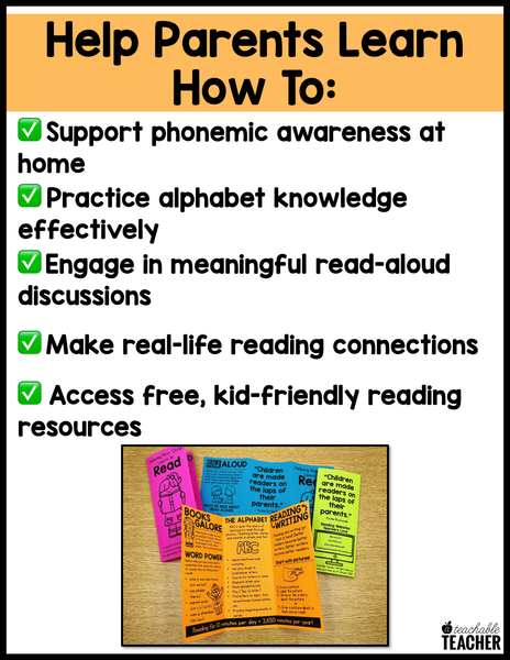 Editable Brochure for Helping Your Child Learn to Read – A Teachable ...