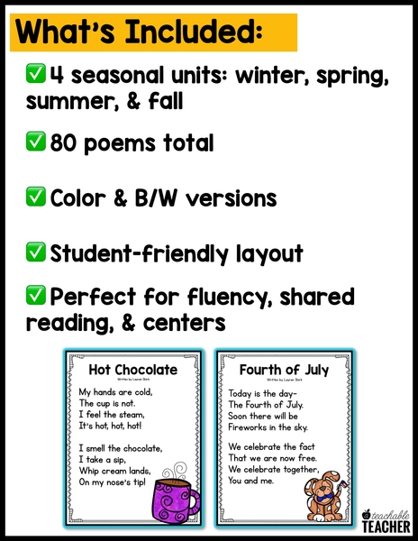 Poetry For The Year - The BUNDLE – A Teachable Teacher