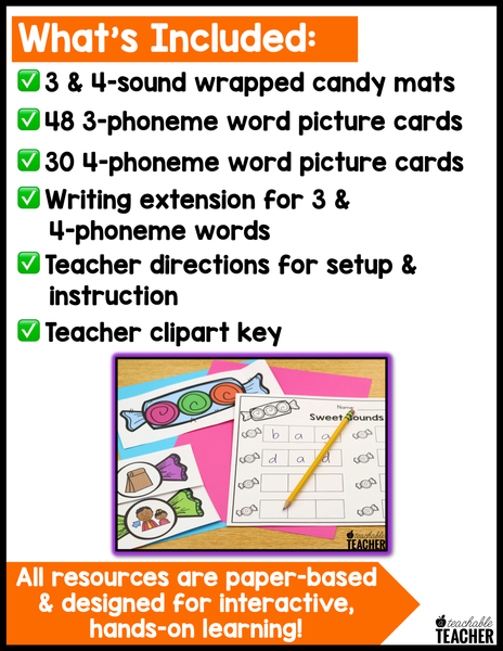 Halloween/October Candy Themed Phonemic Awareness Activities: Segmenti ...