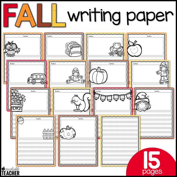 Fall Theme Writing Paper – A Teachable Teacher